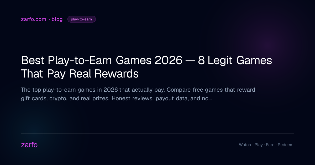 Best Play-to-Earn Games 2026 — 8 Legit Games That Pay Real Rewards ...